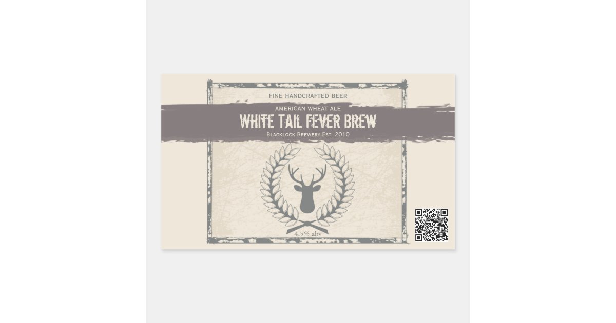 Buck Grunge Custom Beer Labels | Zazzle