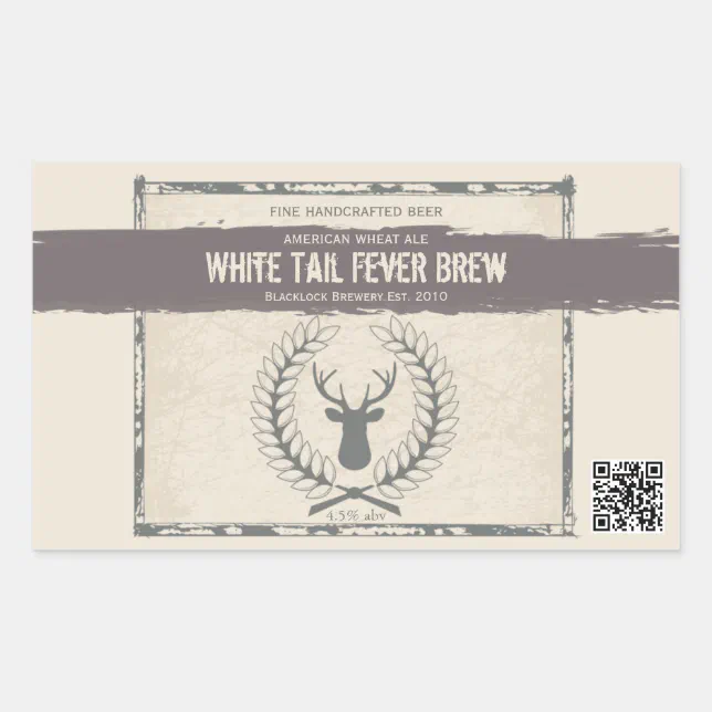 Buck Grunge Custom Beer Labels | Zazzle