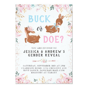 Buck Or Doe Invitations | Zazzle