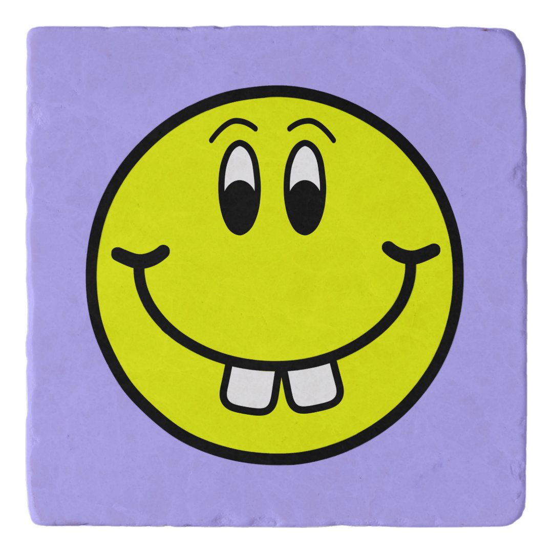 Buck Teeth Smiling Face Emoji Stone Trivet | Zazzle