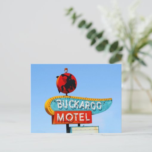 Buckaroo Motel Sign, Tucumcari, N.M. Postcard | Zazzle