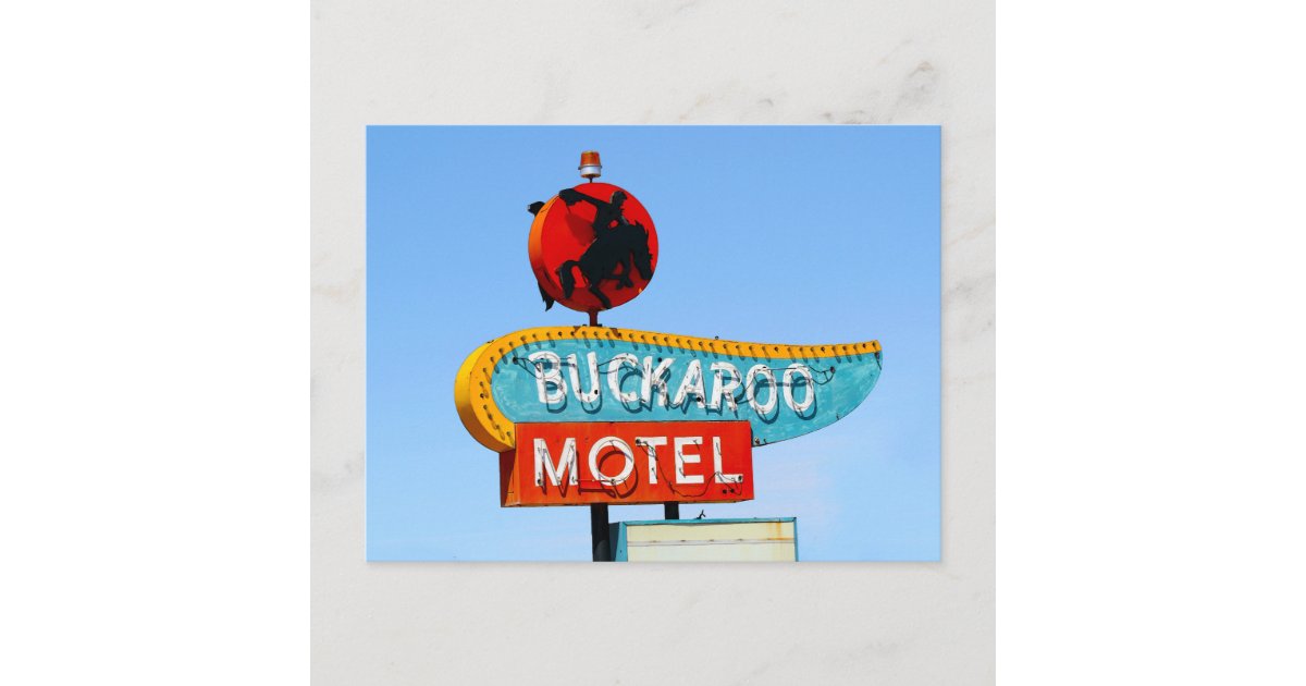 Buckaroo Motel Sign, Tucumcari, N.M. Postcard | Zazzle