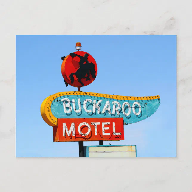 Buckaroo Motel Sign, Tucumcari, N.M. Postcard | Zazzle