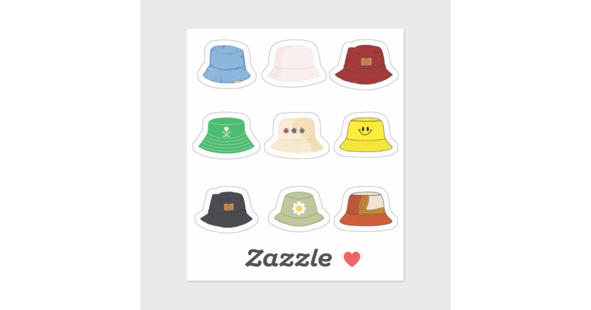Bucket Hat Stickers | Zazzle