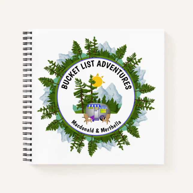 BUCKET LIST ADVENTURES Personalized Notebook | Zazzle