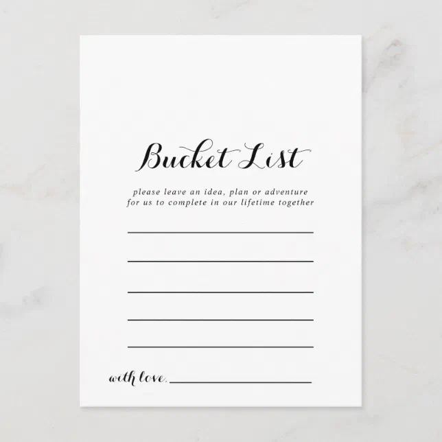 Bucket List Cards | Zazzle