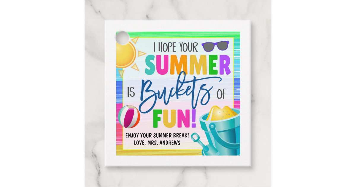 Bucket of Fun Gift Tag | Zazzle