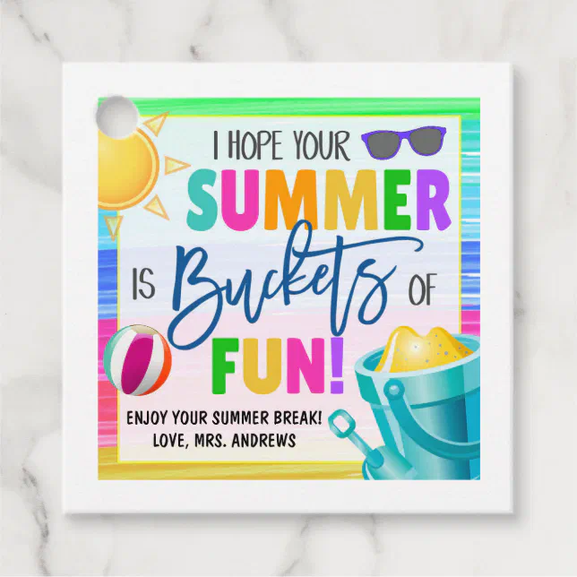 Bucket of Fun Gift Tag | Zazzle