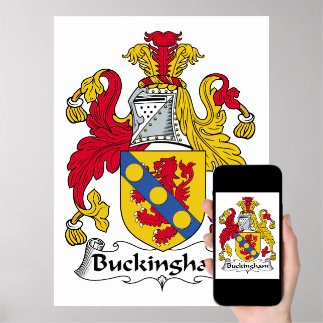 Buckingham Family Crest Poster | Zazzle