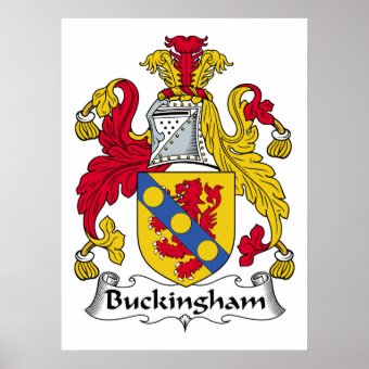 Buckingham Family Crest Poster | Zazzle