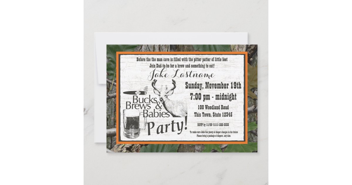 Bucks Beer and Babies Shower Invitation | Zazzle