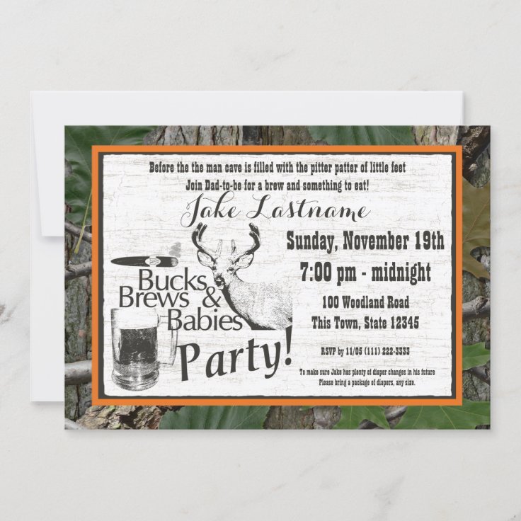 Bucks Beer and Babies Shower Invitation | Zazzle