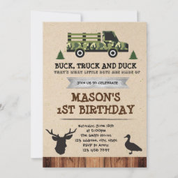 Bucks Trucks and Ducks party invitation | Zazzle