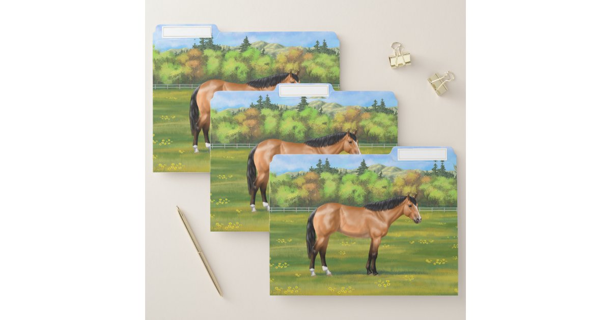 Buckskin Dun Quarter Horse File Folder | Zazzle