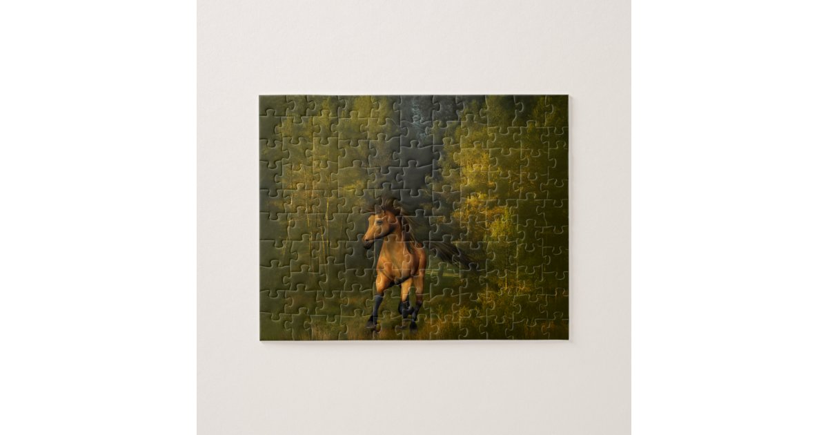 Buckskin Horse in the Forest Puzzle | Zazzle