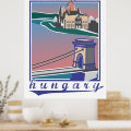 Budapest Chain Bridge, Vintage poster | Zazzle