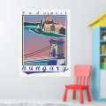 Budapest Chain Bridge, Vintage poster | Zazzle
