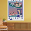 Budapest Chain Bridge, Vintage poster | Zazzle