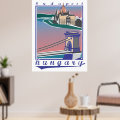 Budapest Chain Bridge, Vintage poster | Zazzle