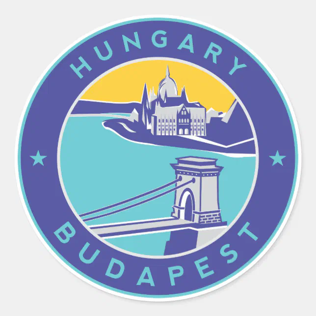 Budapest Classic Round Sticker | Zazzle