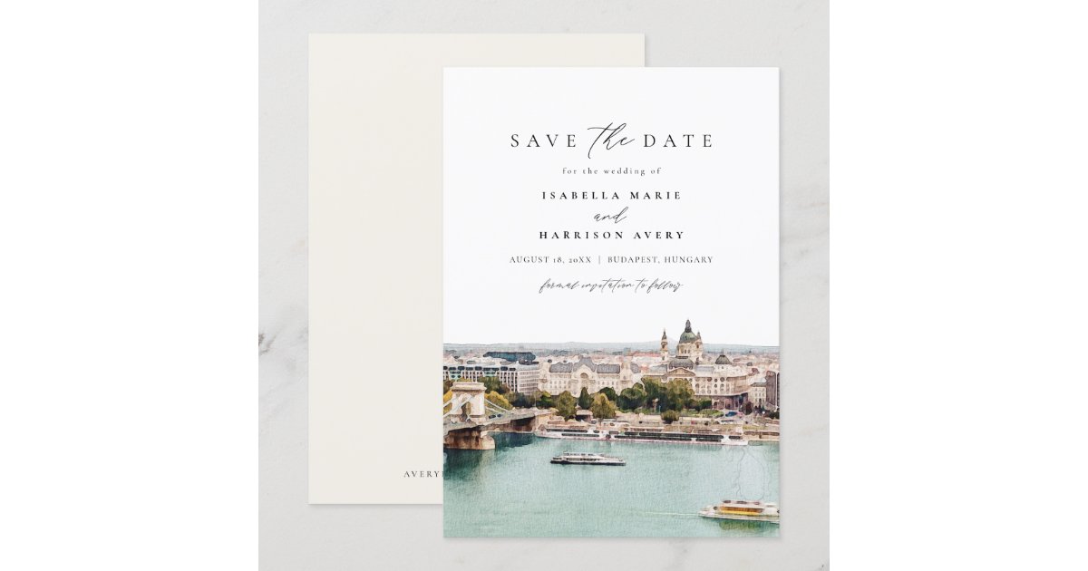 BUDAPEST, HUNGARY Skyline Save the Date Invitation | Zazzle