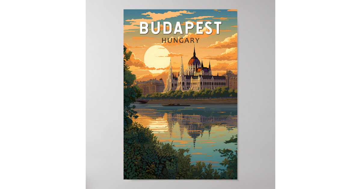 Budapest Hungary Travel Art Vintage Poster | Zazzle