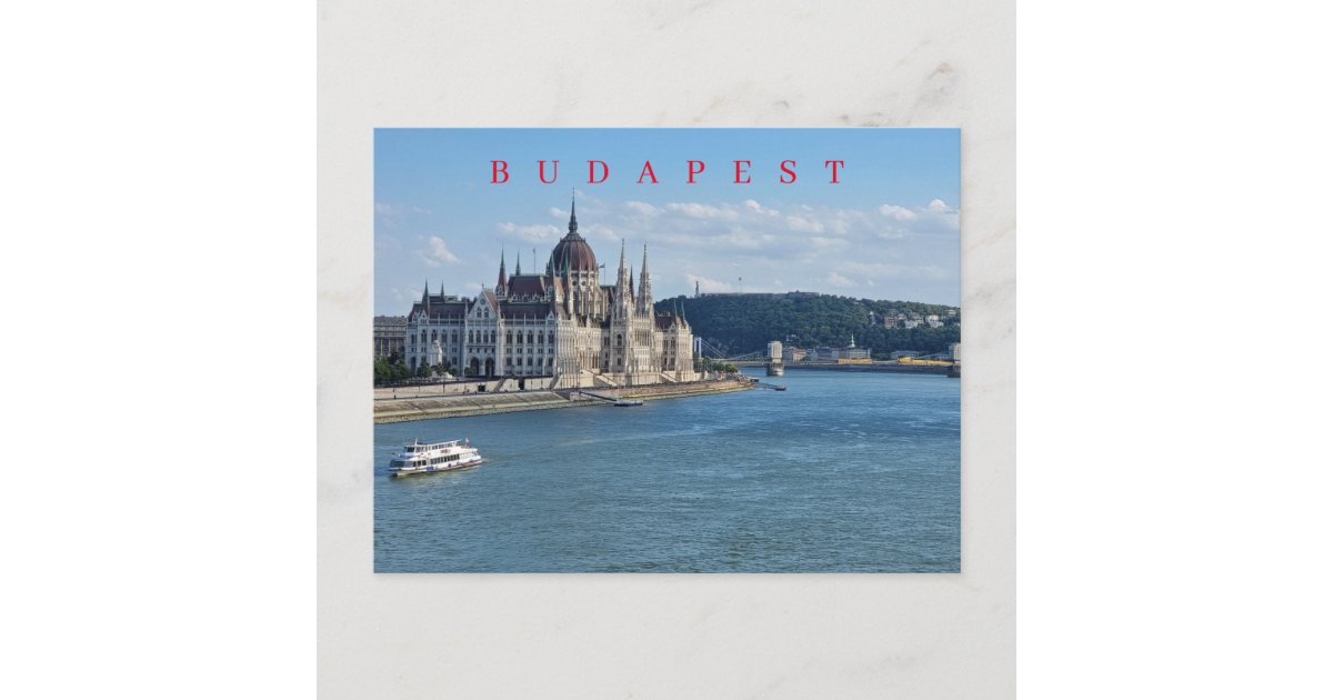 Budapest Parliament and river Danube view postcard | Zazzle