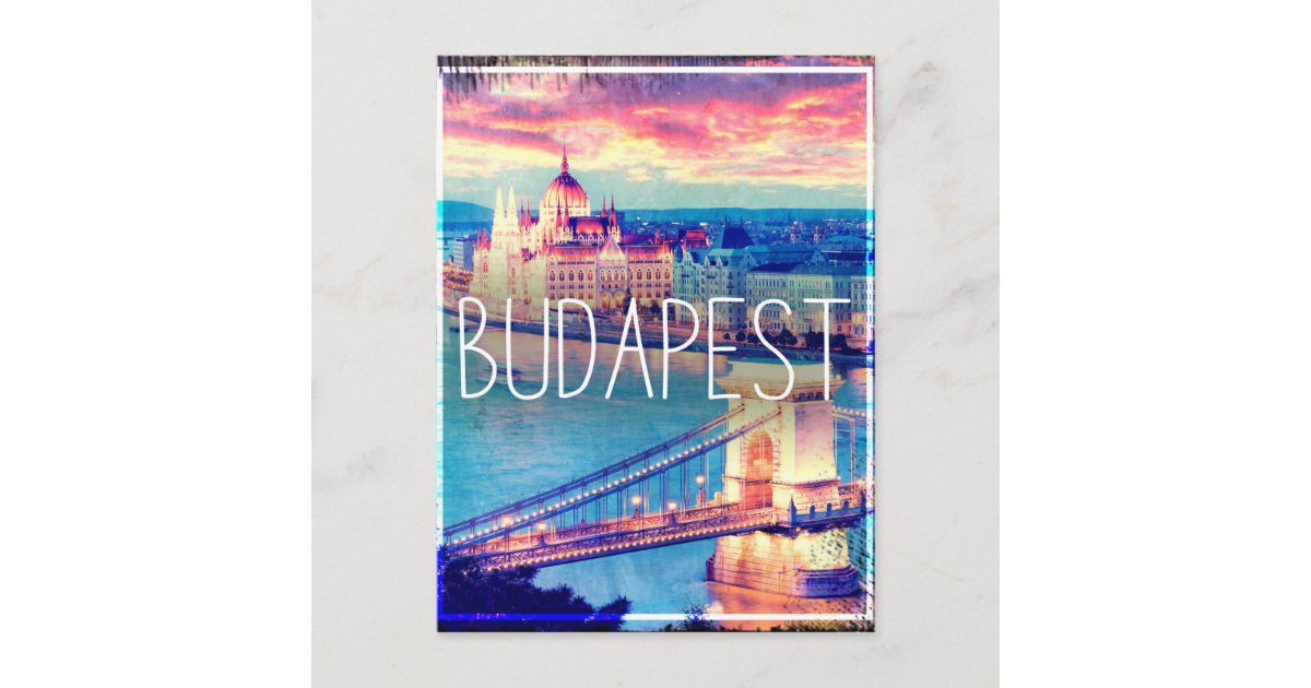 Budapest, vintage poster postcard | Zazzle