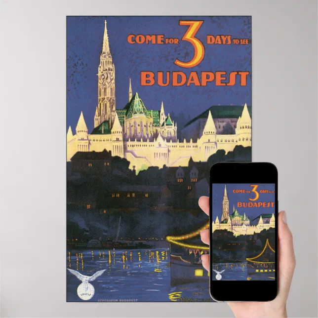 Budapest Vintage Travel Poster | Zazzle