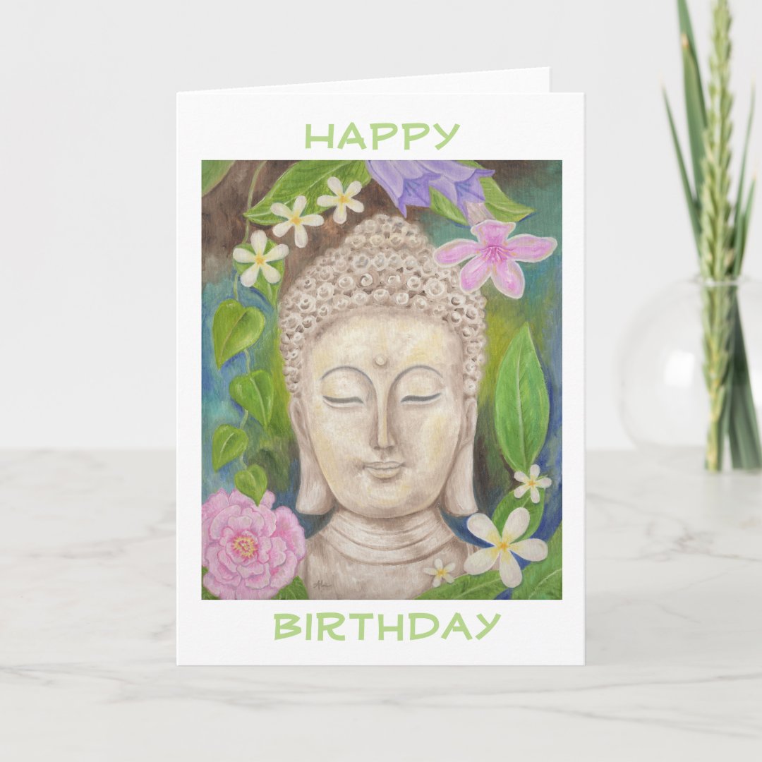Buddha Flower happy birthday card | Zazzle