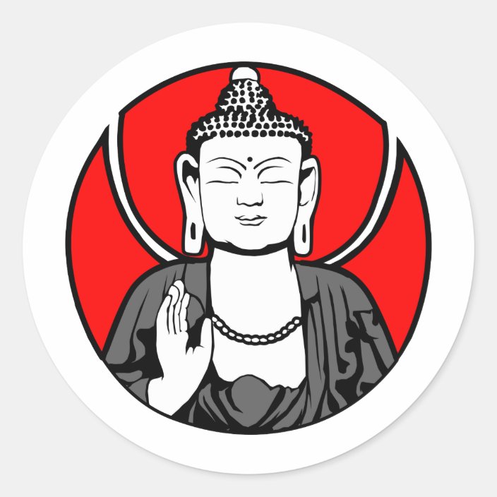 Buddha Logo Classic Round Sticker | Zazzle.com