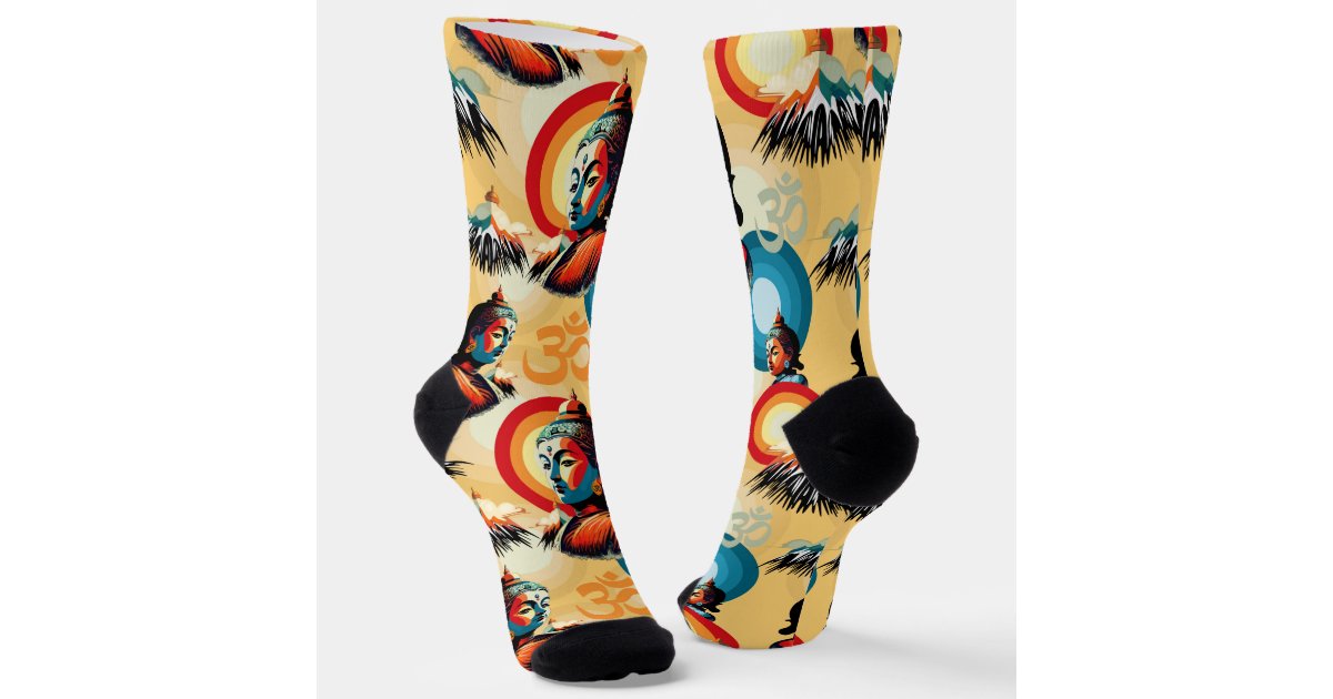 Buddha Lord Retro Pop Art Portrait Socks | Zazzle