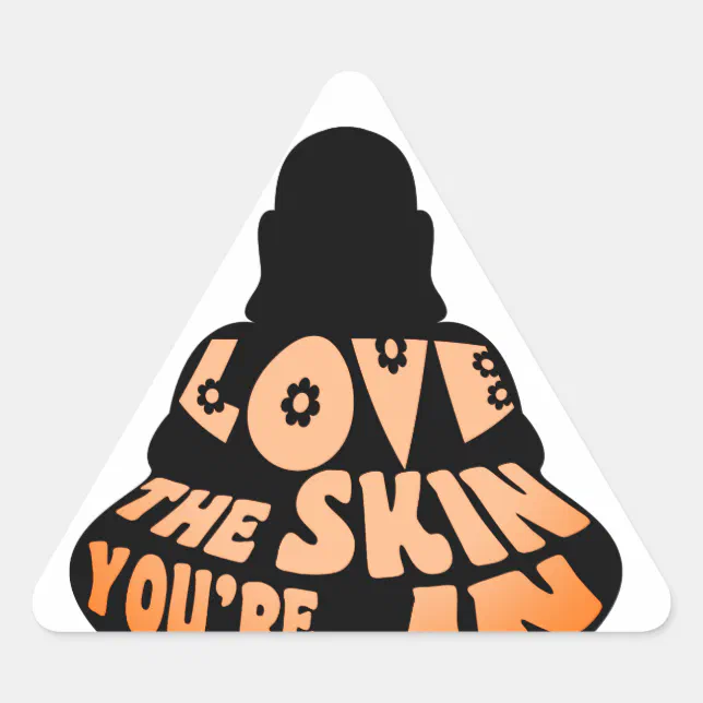 Buddha Love Orange Triangle Sticker | Zazzle