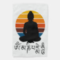 Buddha Retro Sunset Om Mani Padme Hum Mantra Garden Flag | Zazzle