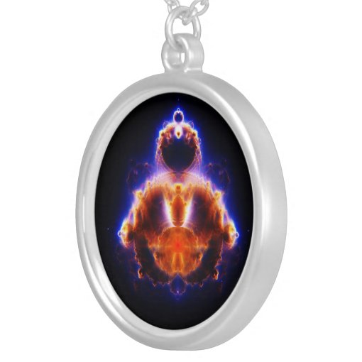 Buddhabrot Map Mandelbrot Set Gautama Buddha Silver Plated Necklace ...