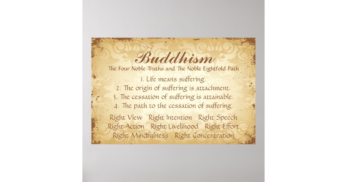 Buddhism Four and Eight Poster | Zazzle