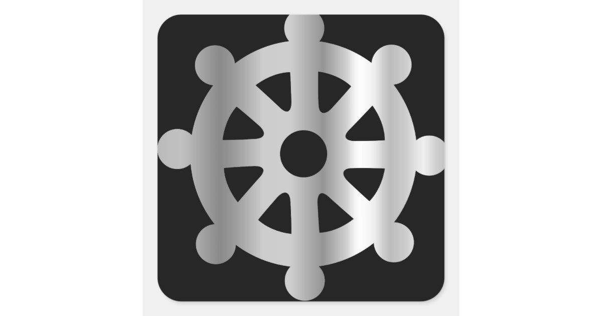 buddhism wheel of dharma.jpg square sticker | Zazzle.com