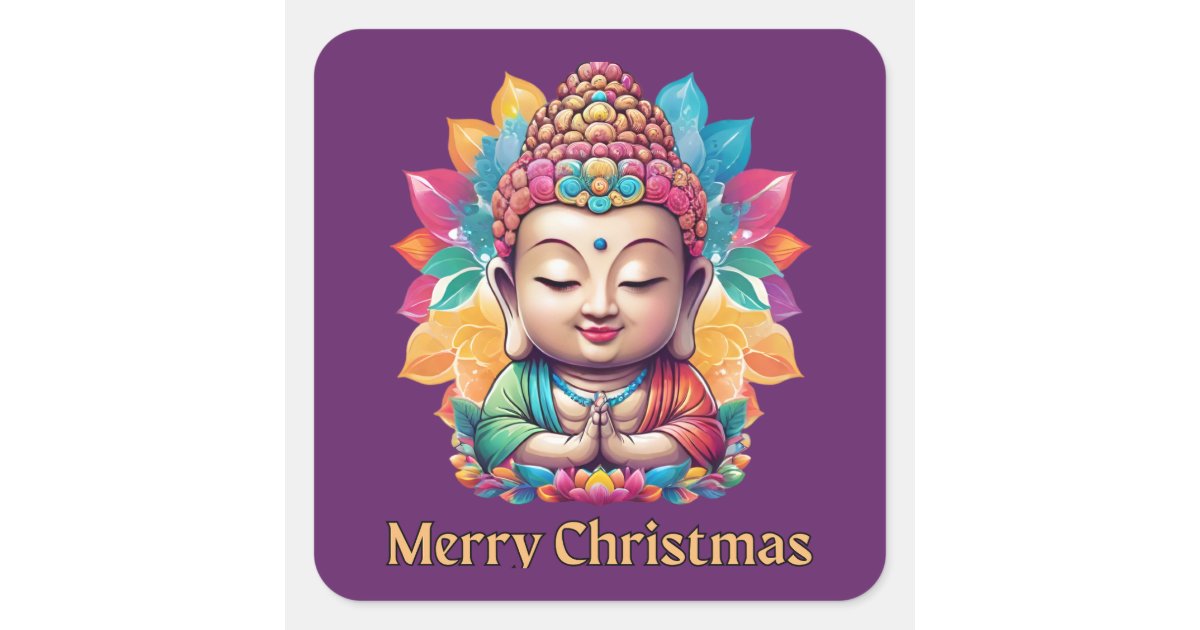 Buddhist Christmas Square Sticker | Zazzle