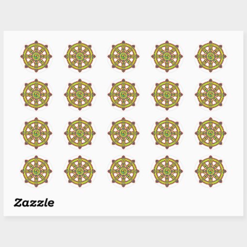 Buddhist Dharma Chakra Classic Round Sticker | Zazzle