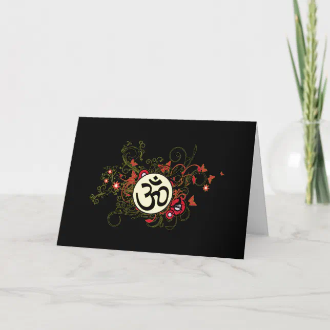 Buddhist Floral Om Card | Zazzle