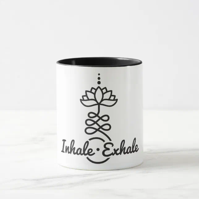 Buddhist Lotus Unalome Symbol/ Inhale-Exhale Mug | Zazzle