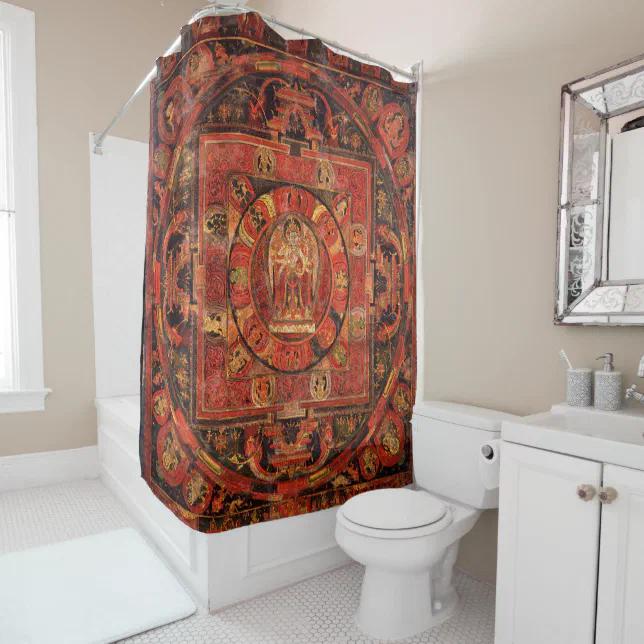 Buddhist Mandala of Compassion Shower Curtain | Zazzle