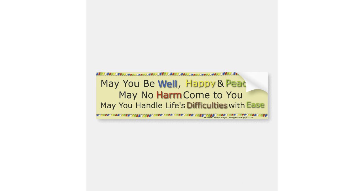 Buddhist Metta Chant Bumper Sticker | Zazzle
