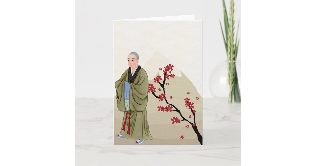 Buddhist Monk Greeting Card | Zazzle