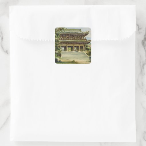 Buddhist temple at Kyoto, Japan Square Sticker | Zazzle