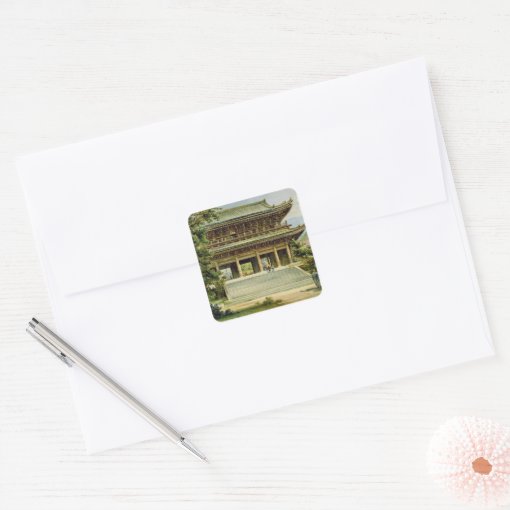 Buddhist temple at Kyoto, Japan Square Sticker | Zazzle