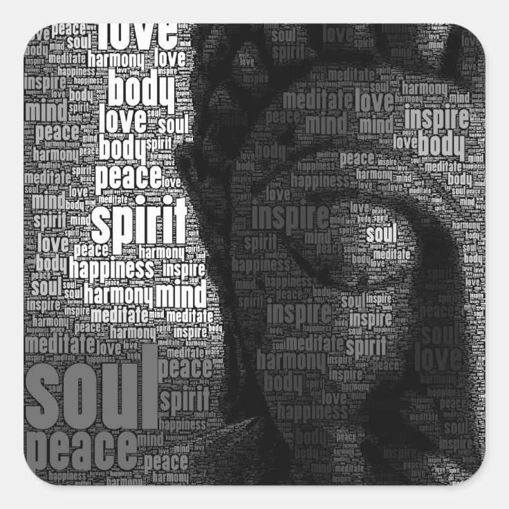 Buddhist Words of Wisdom Square Sticker | Zazzle
