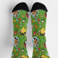Buddy the Elf and Christmas Icons Pattern Socks | Zazzle