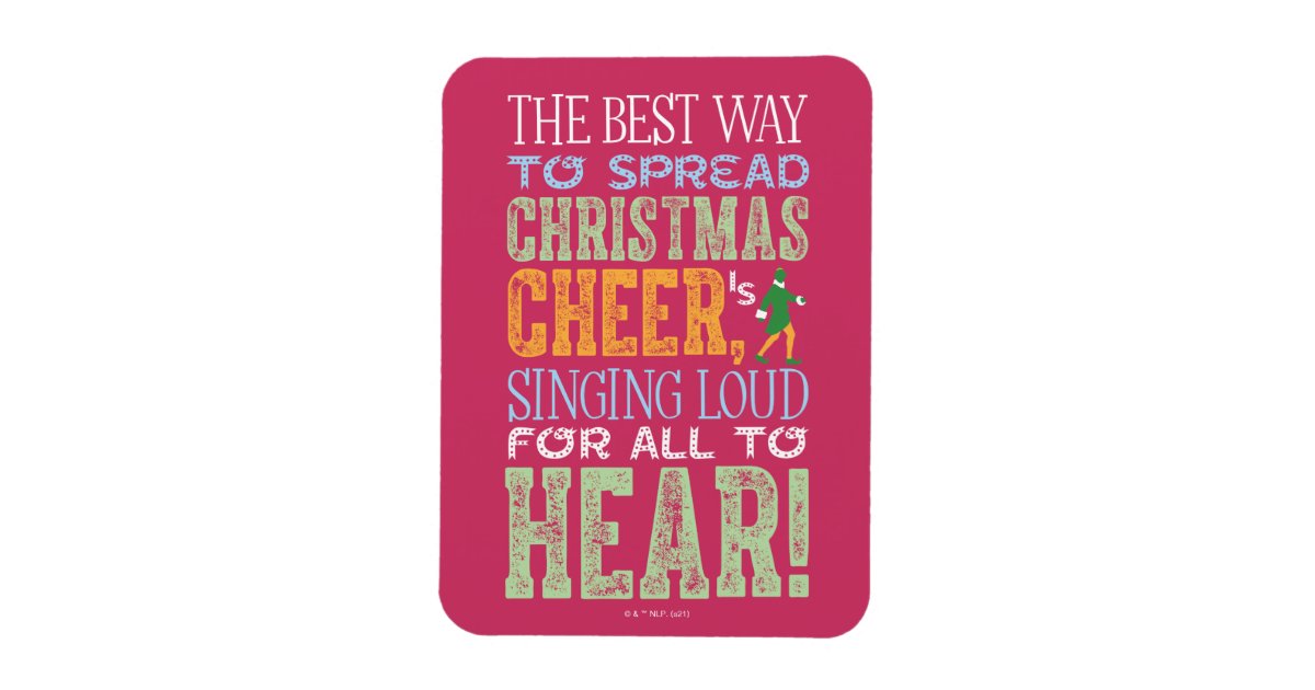 Buddy the Elf | Christmas Cheer Quote Magnet | Zazzle