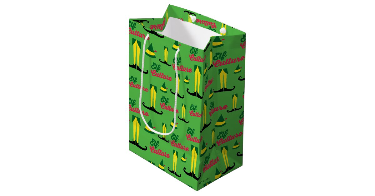 Buddy the Elf | Elf Culture Pattern Medium Gift Bag | Zazzle